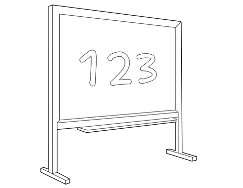 Blackboard Coloring Page For Children