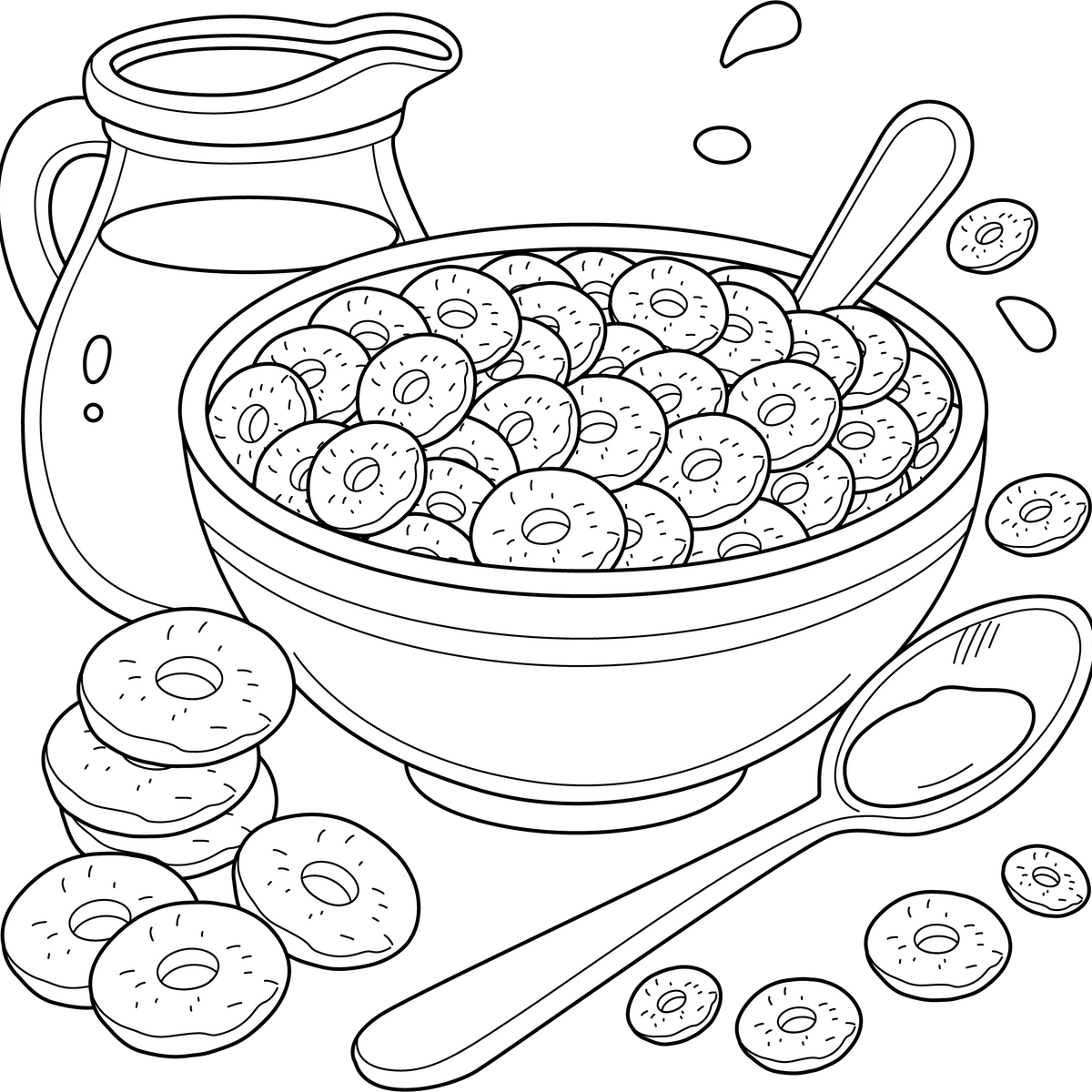 Free Printable Cereals Coloring Page for Kids Fun Activity