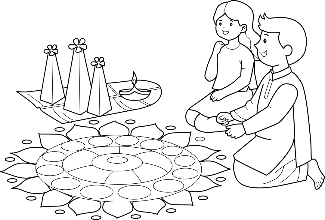 Onam Celebration Coloring Page