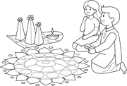 Onam Celebration Coloring Page