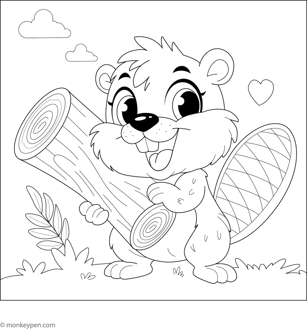Beaver Coloring Book – Free Printable PDF