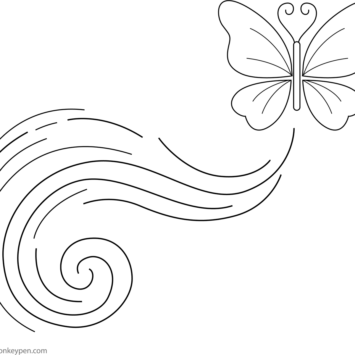 Butterfly And Magical Fairy Dust Coloring Page