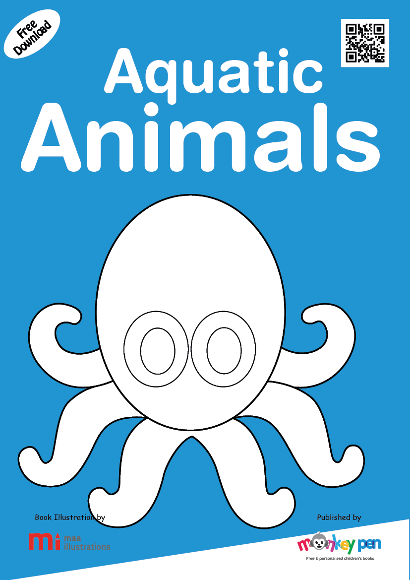 Exclusive Aquatic Animals Coloring Book