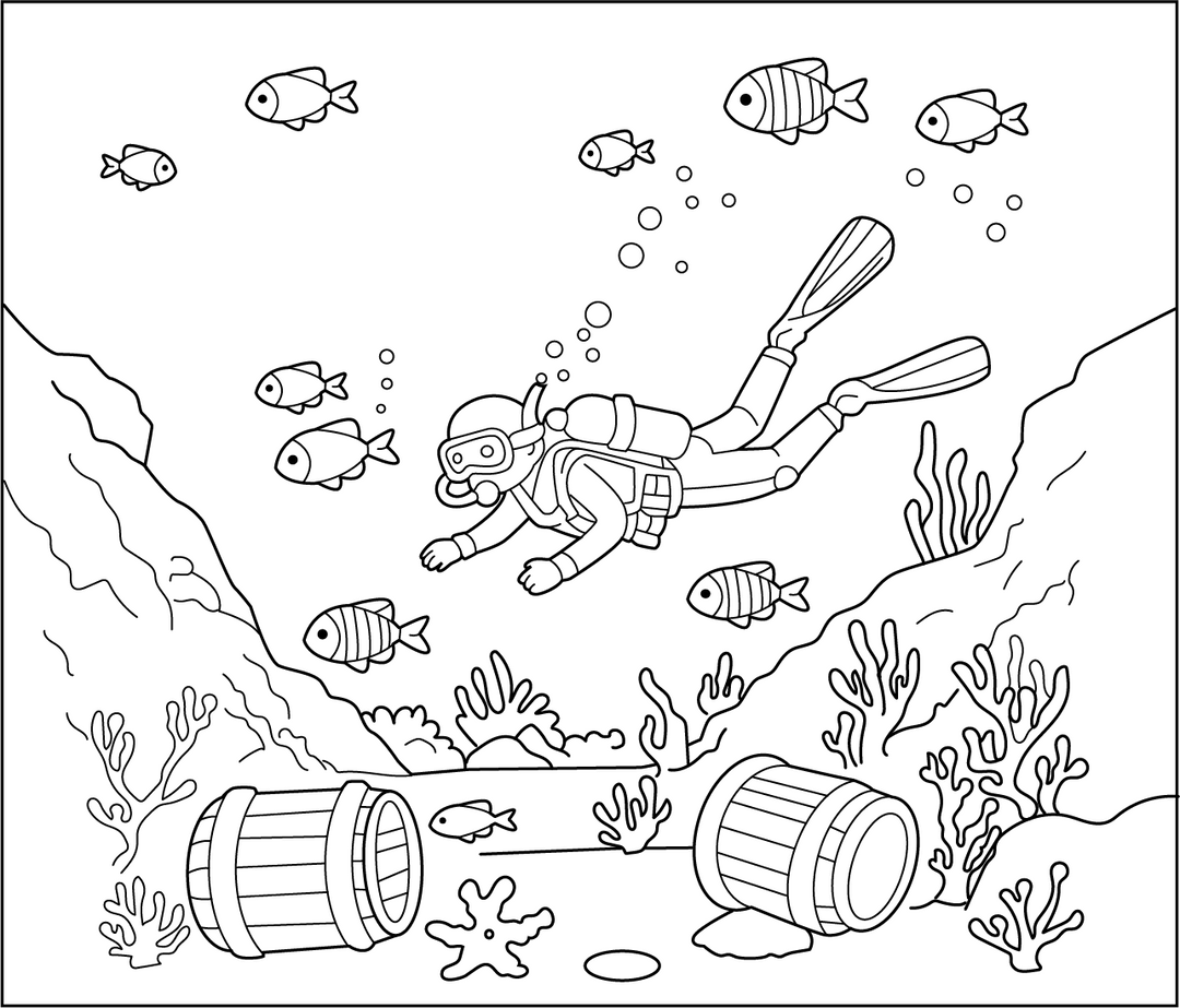 Underwater Adventure Coloring Page