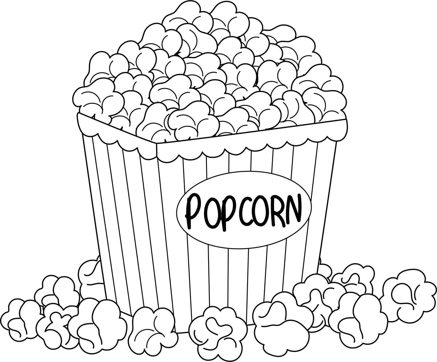 Popcorn Coloring Page For Children