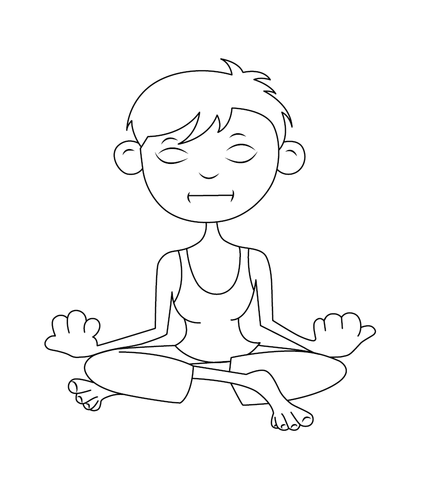 Fun Yoga Posture Coloring Page for Kids – Free PDF Download