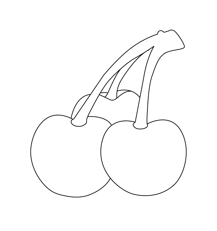 Free Printable Cherry Coloring Picture for Kids Fun