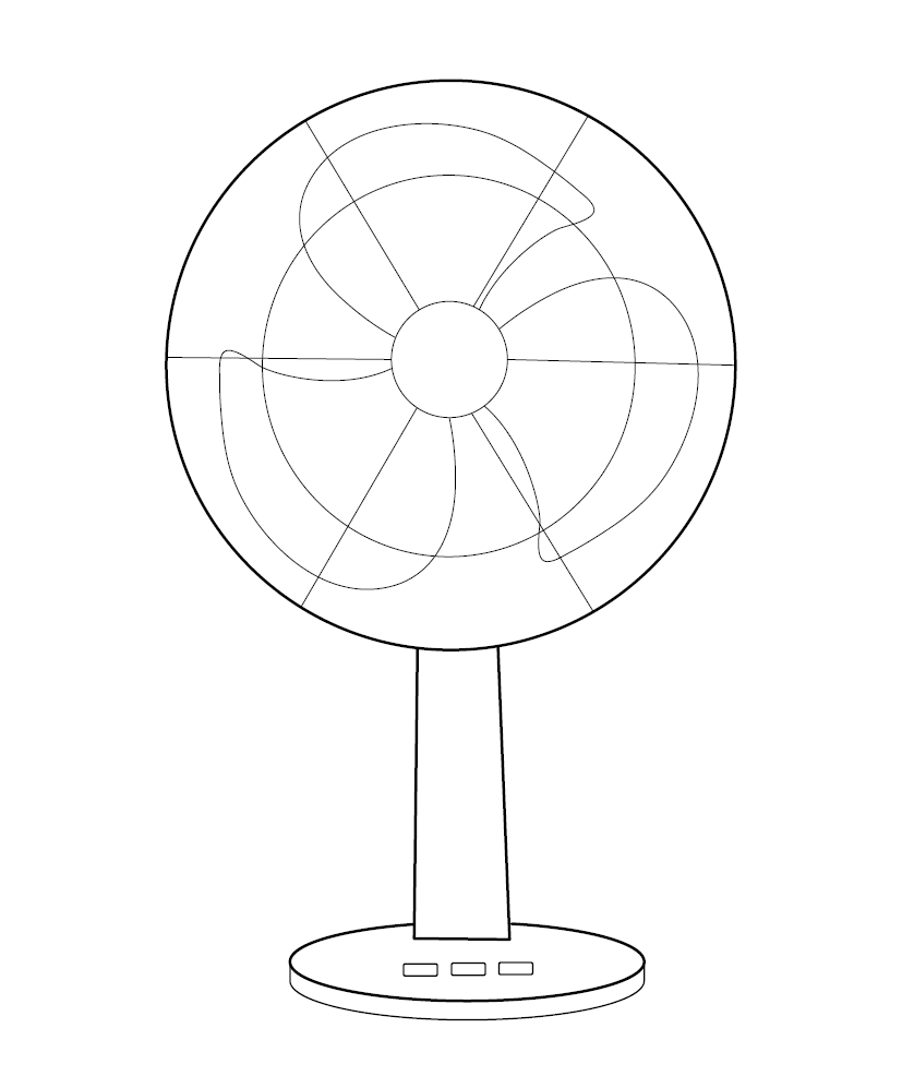 Fan Coloring Picture - Free Coloring Page Printable PDF