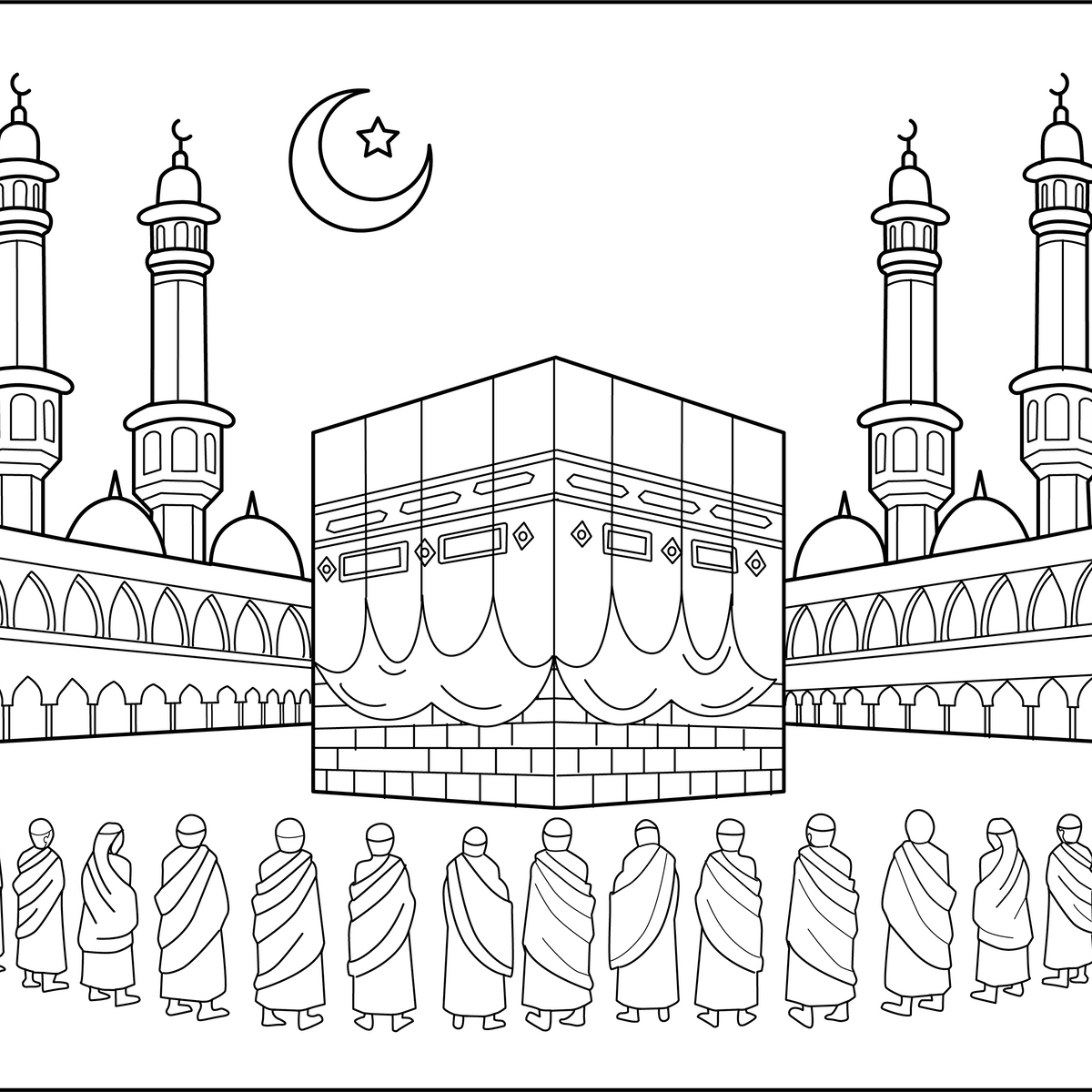 Hajj Coloring Page - Free Printable Page for Kids