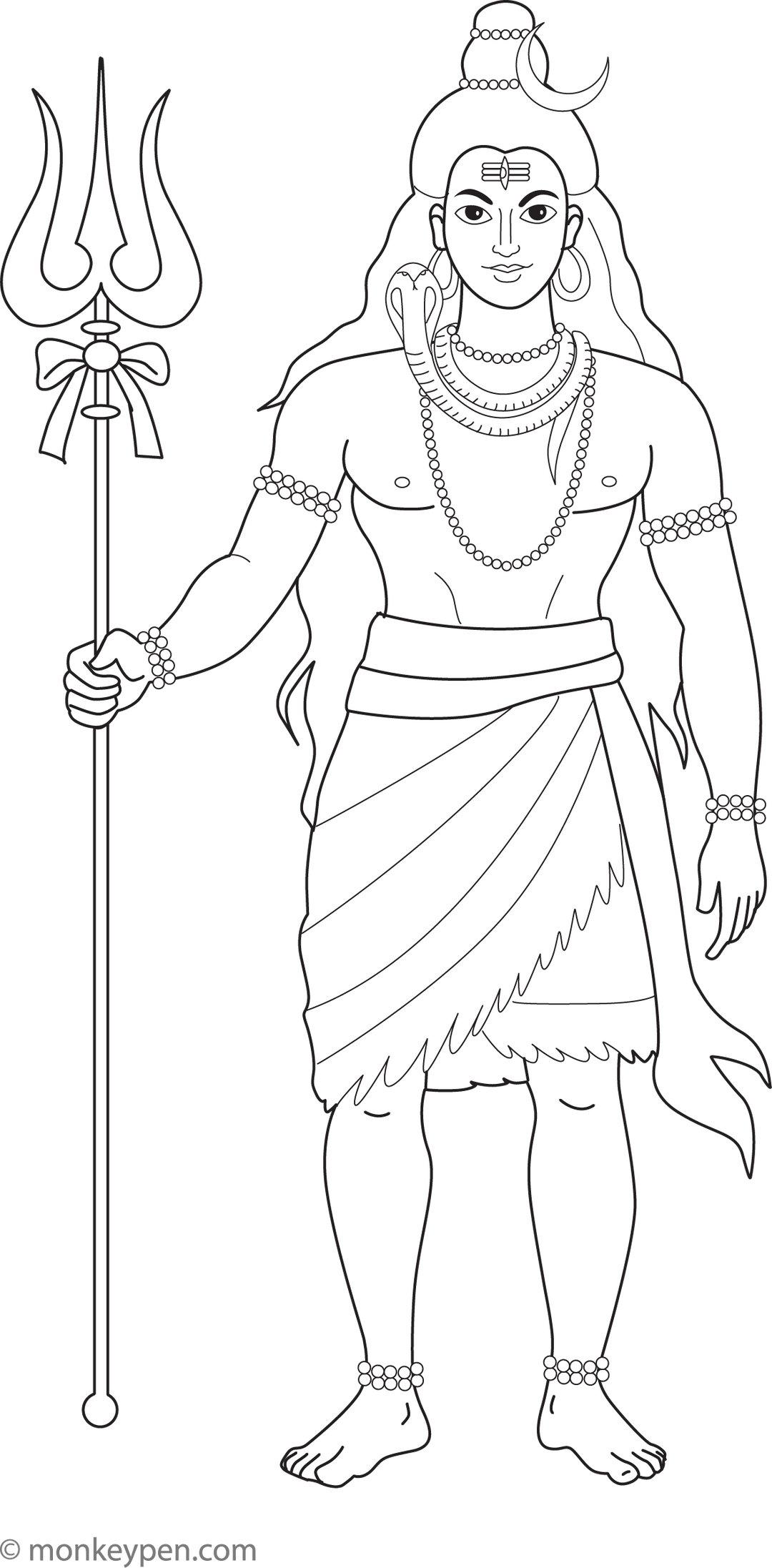 Free Kids PDF - Lord Shiva Coloring Page Printable