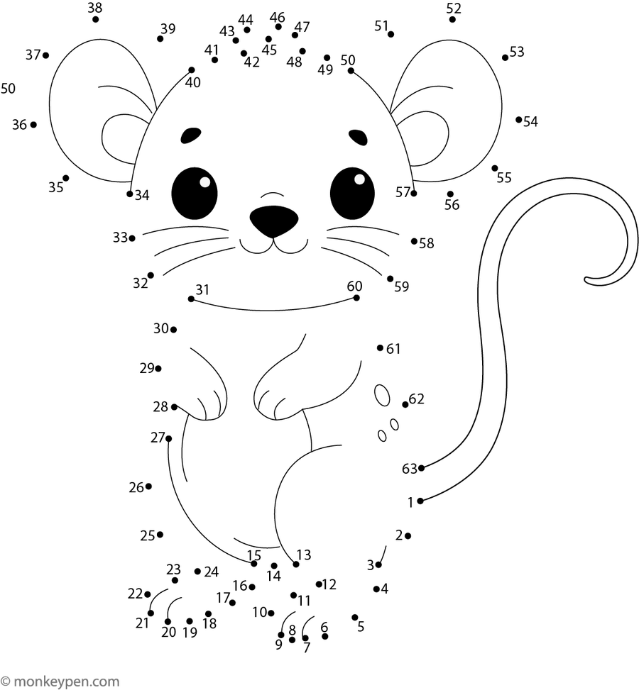 Mouse – Dot-to-Dot Activity Sheet for Children