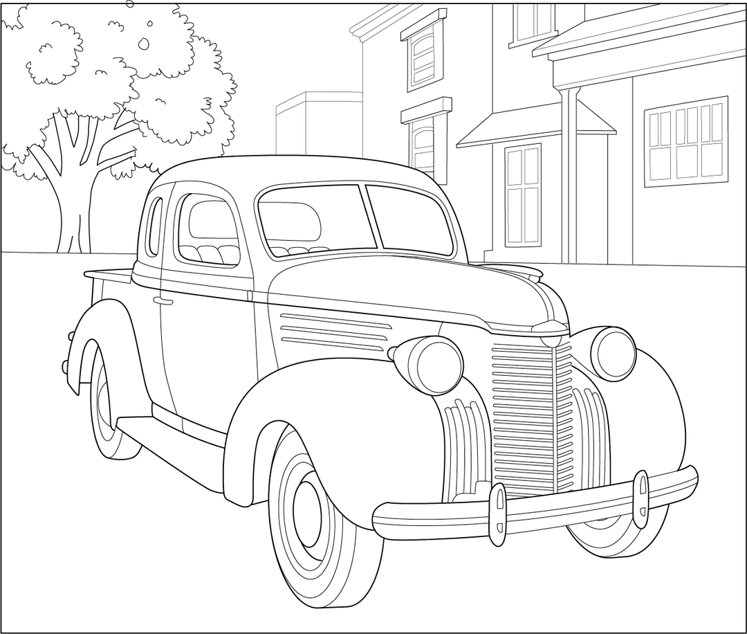 Downloadable Vintage Car Coloring Book for Kids
