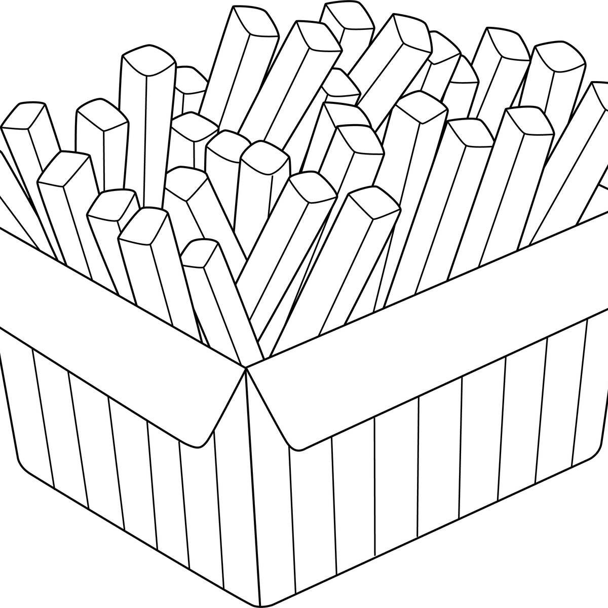 French Fries Coloring Page For Kids