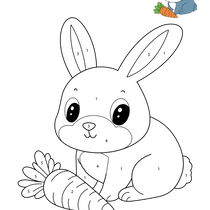 Free Rabbit Color by Number PDF – Worksheet for Toddlers
