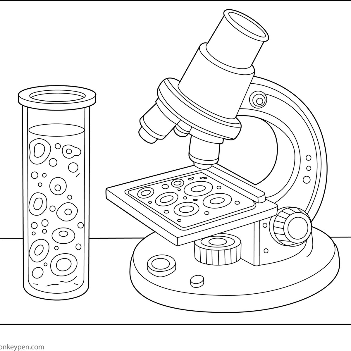 Printable Microscope Coloring Page