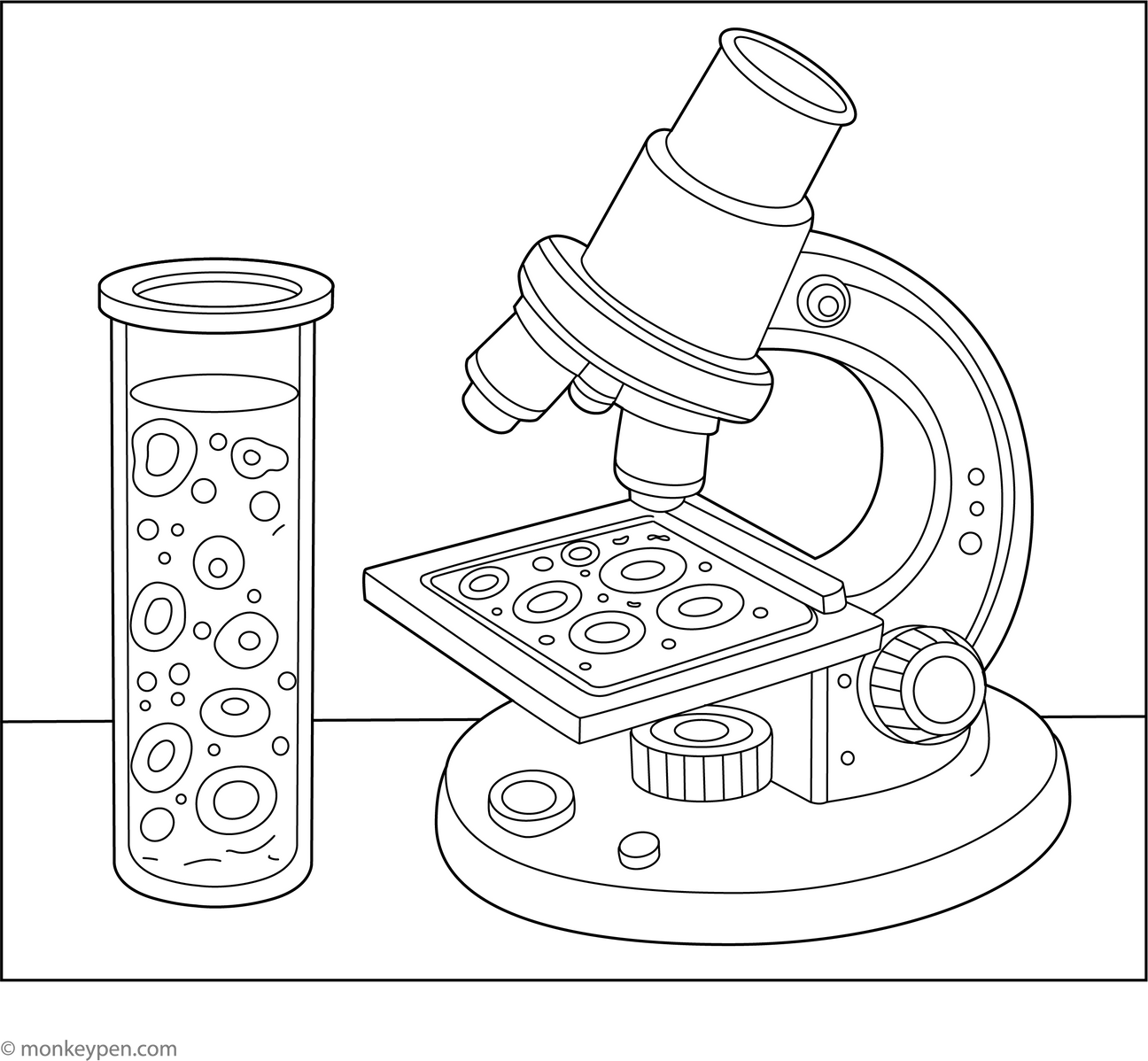 Printable Microscope Coloring Page