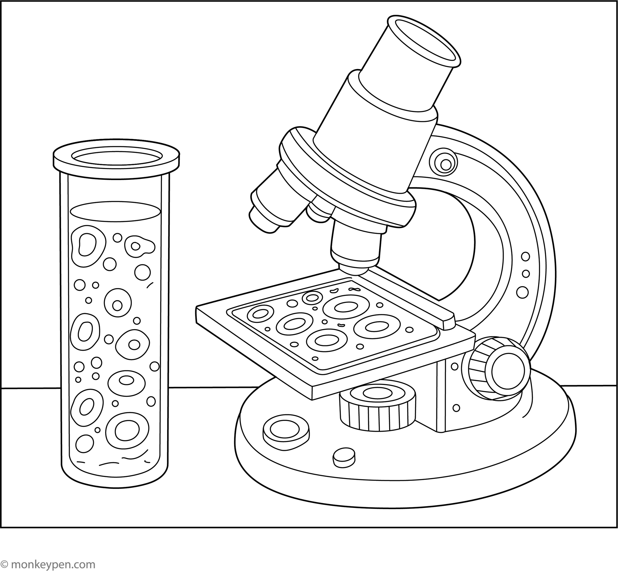 Printable Microscope Coloring Page