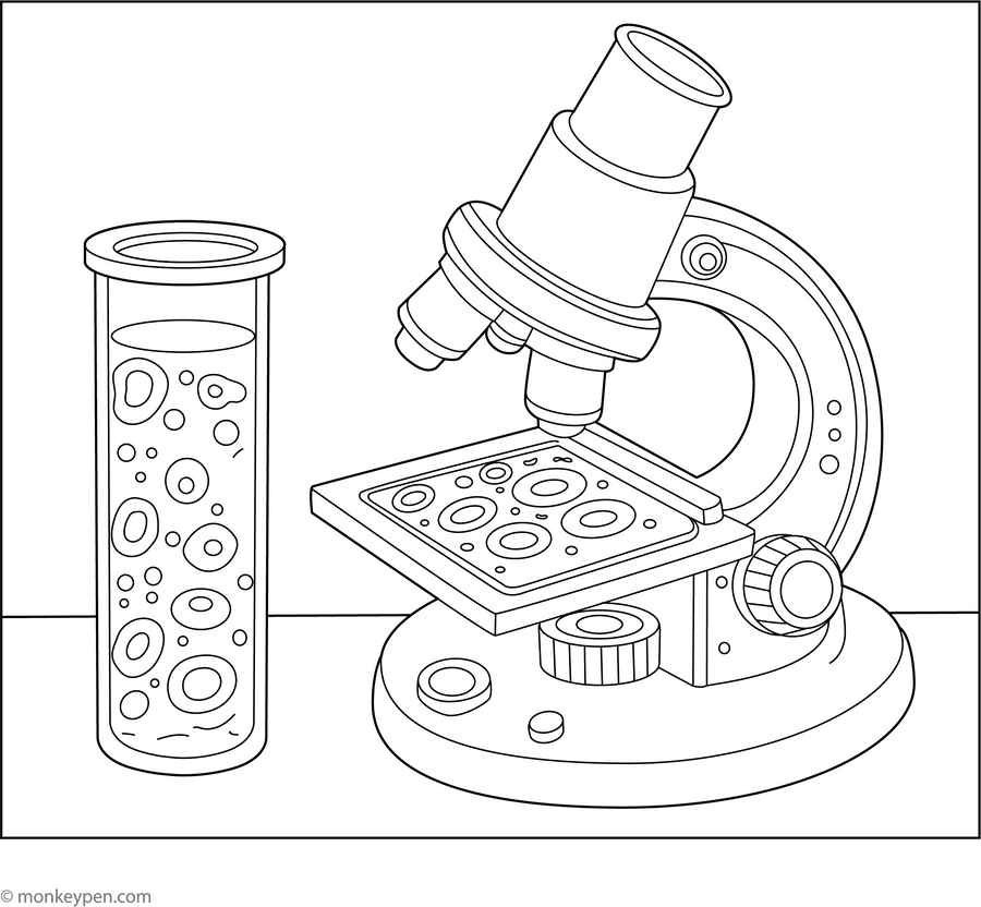 Printable Microscope Coloring Page