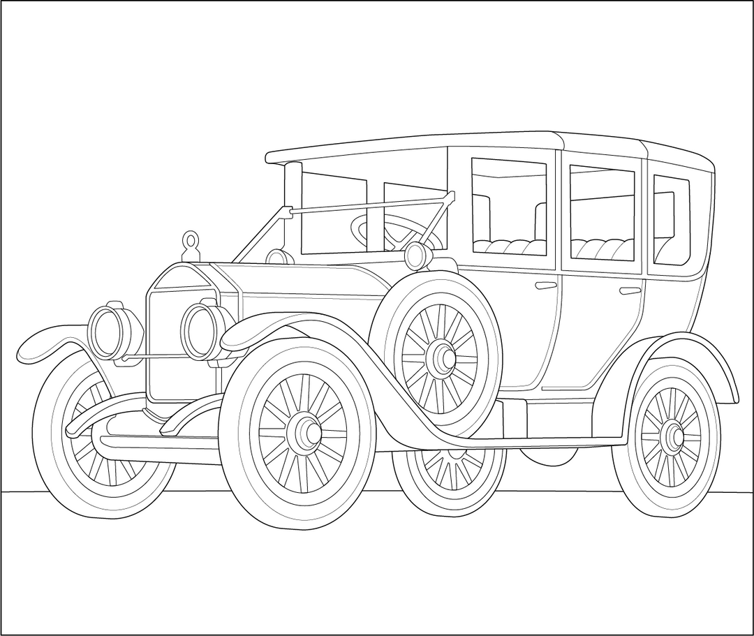 Historic Touring Car Coloring Page
