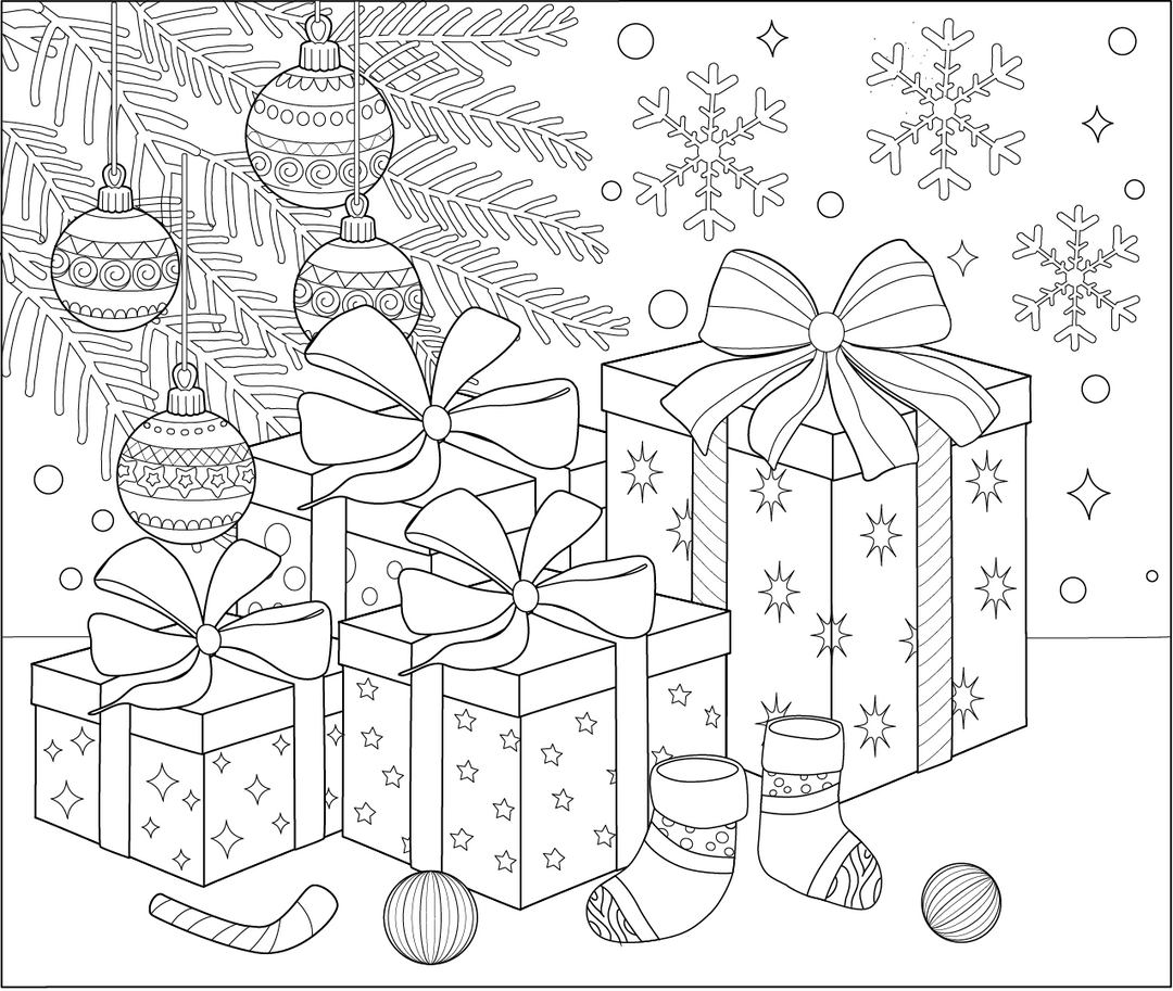 Christmas Presents Coloring Page