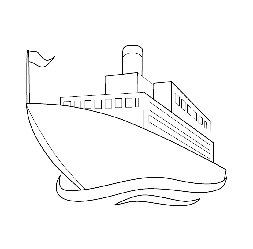 Printable Ship Coloring Sheet – Nautical Fun for Kids