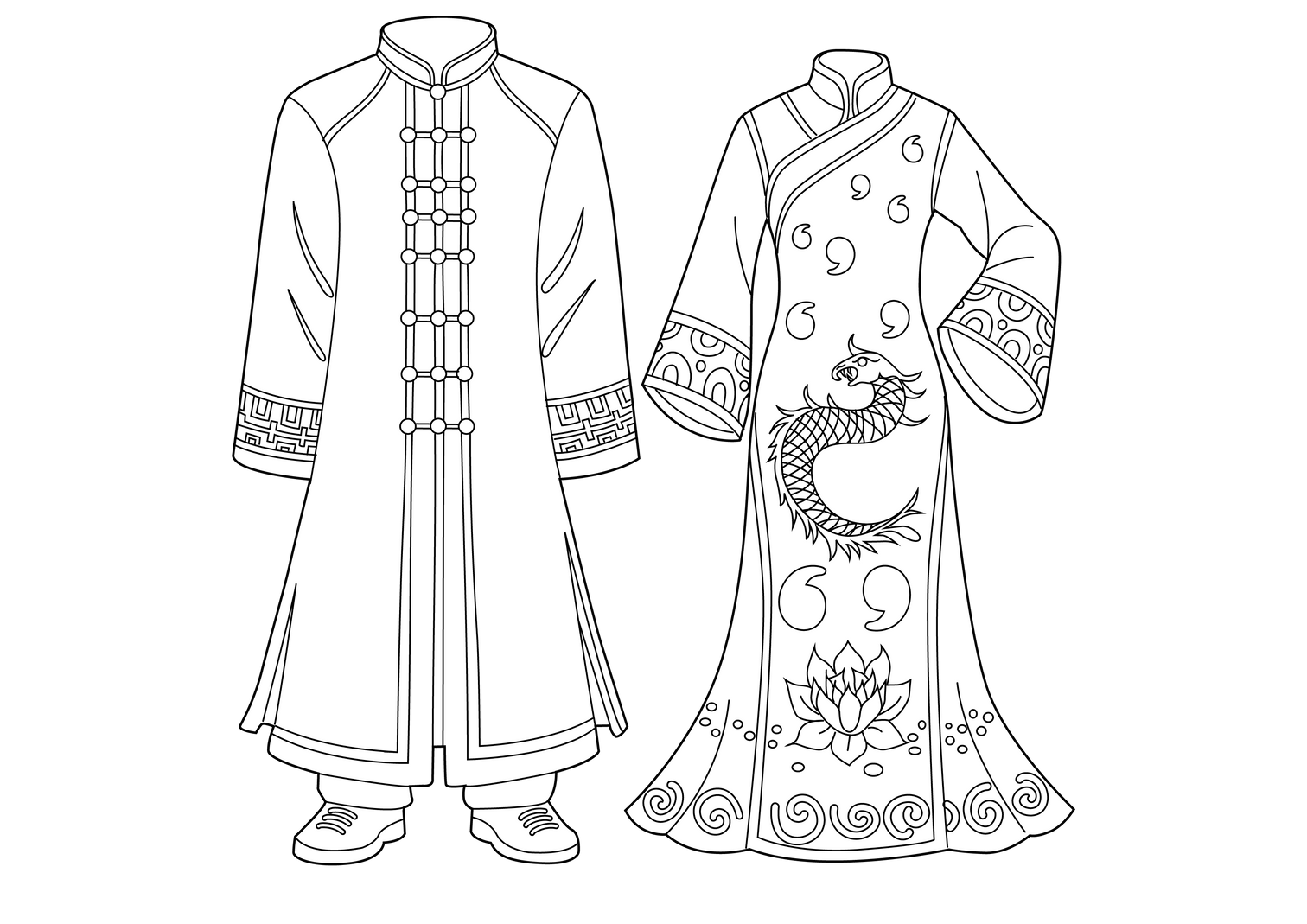 Chinese Coloring Book -Downloadable PDF