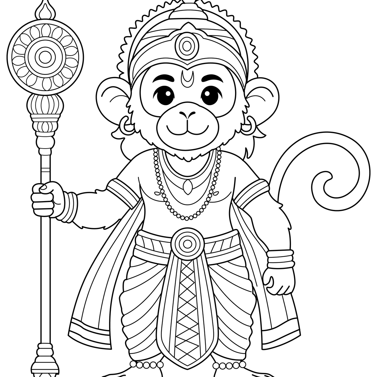 Printable Lord Hanuman Coloring Page