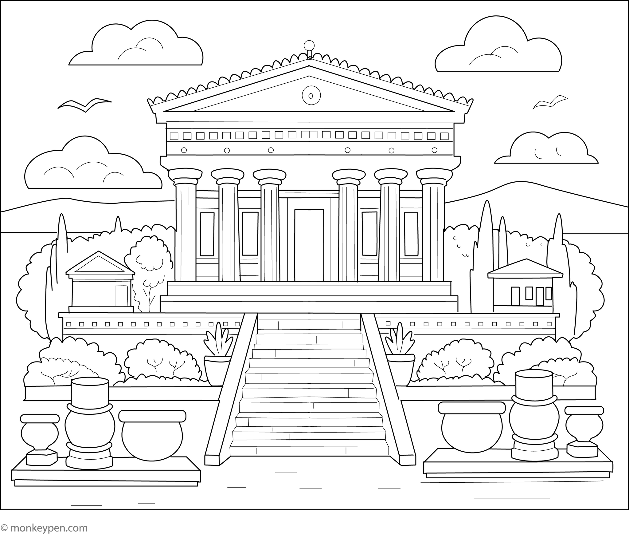 Printable Greece Coloring Book PDF – Free Download