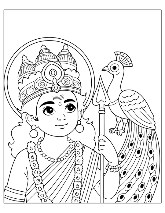 Lord Murugan Coloring Page