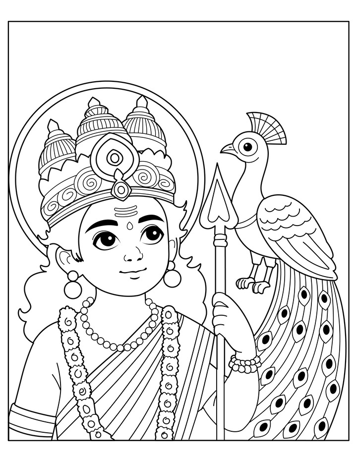 Lord Murugan Coloring Page