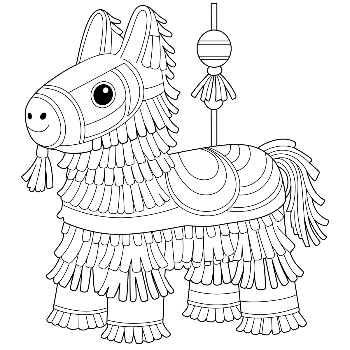 Free Printable Pinata Toy Coloring Image for Kids