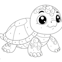 Turtle Color by Number Printable – Printable PDF for Kids