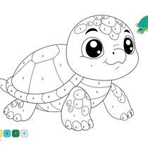 Turtle Color by Number Printable – Printable PDF for Kids