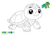 Turtle Color by Number Printable – Printable PDF for Kids