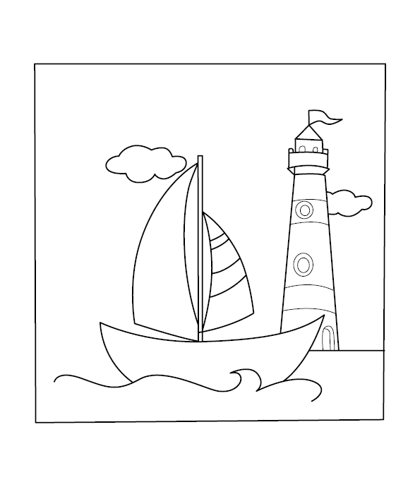 Sailing Boat Coloring Page – Free Printable PDF for Kids