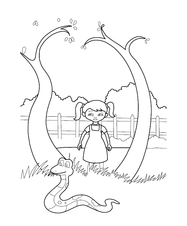 Free Printable Cartoon Snake Coloring Page for Kids Fun