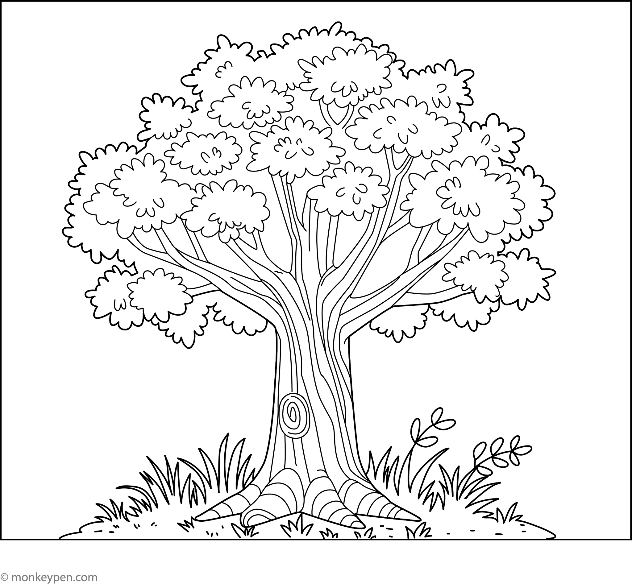 Oak Tree Coloring Page