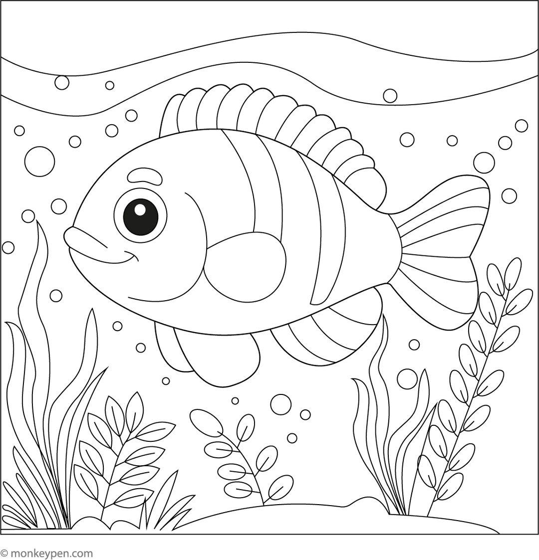 Printable Fish Coloring Book PDF Download