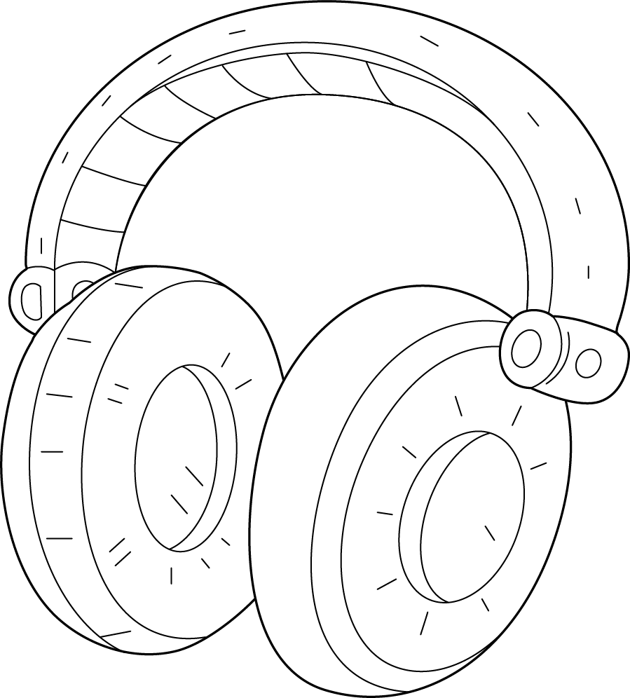Headphone Coloring Page For Children