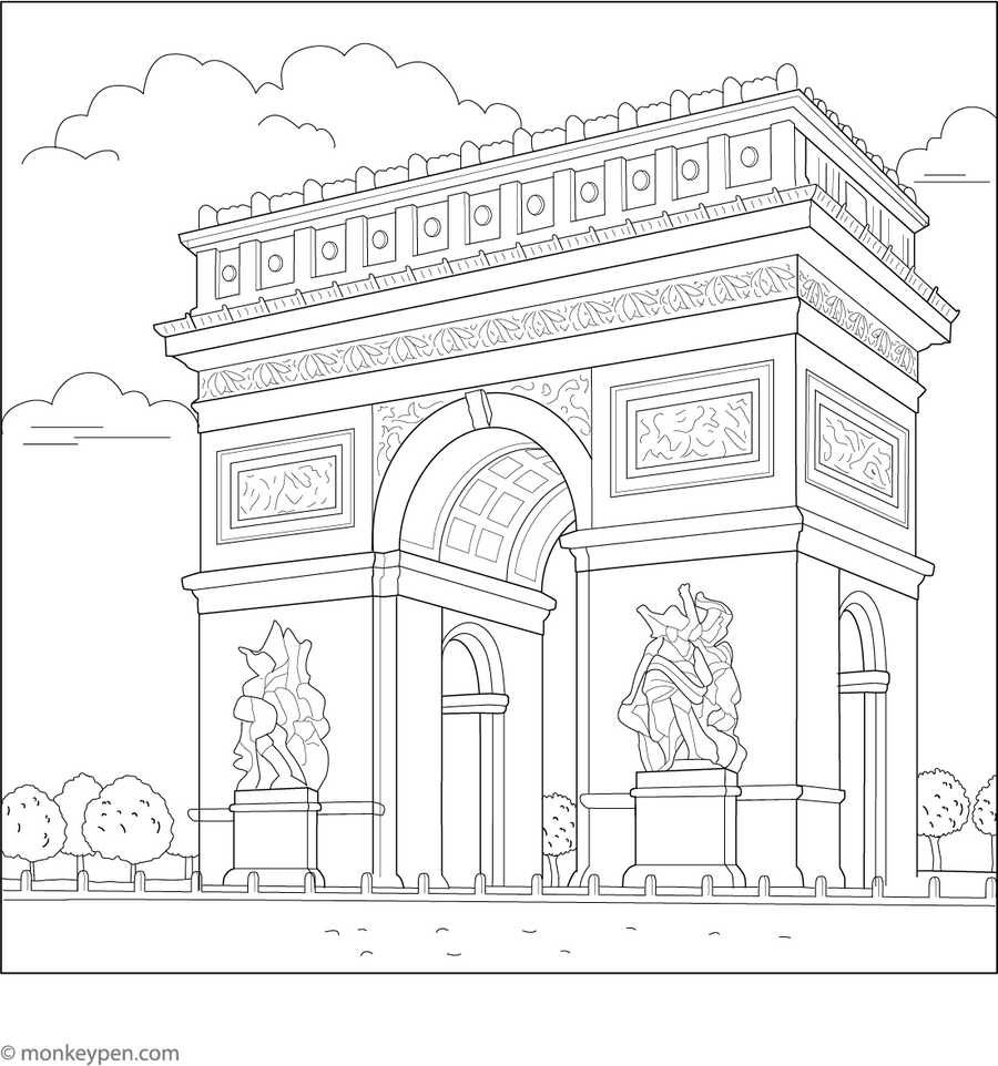 Arc De Triomphe Coloring Page – Free Kids Activity Printable