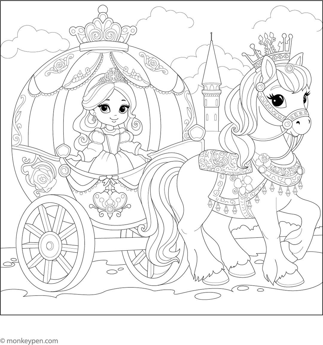 Princess Coloring Book | Magical Printable Pages for Kids