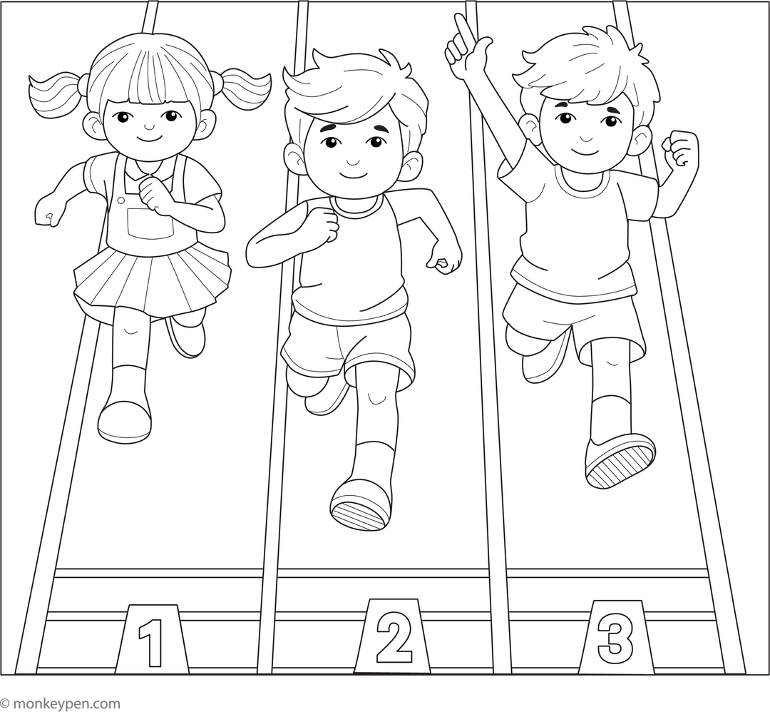 Running Race Coloring Page
