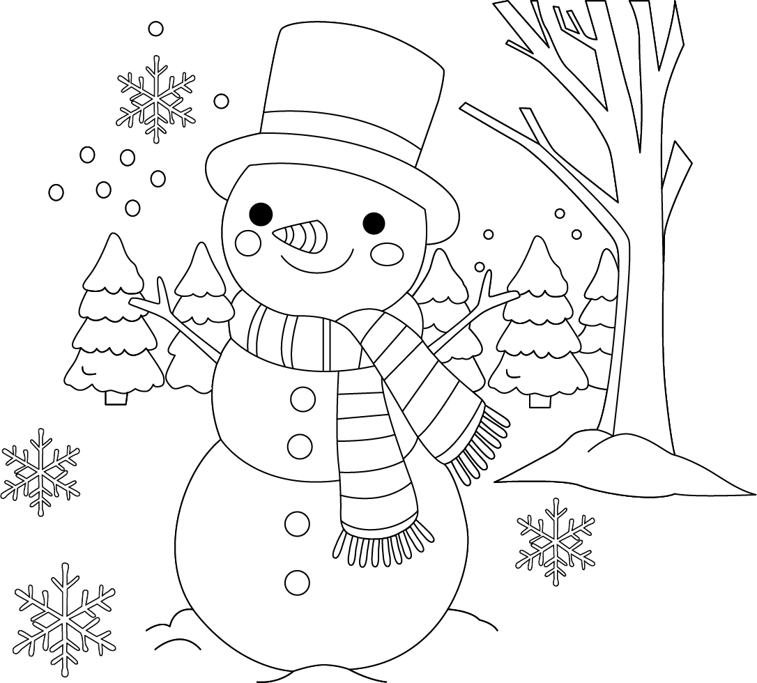 Printable Snowman Coloring Page