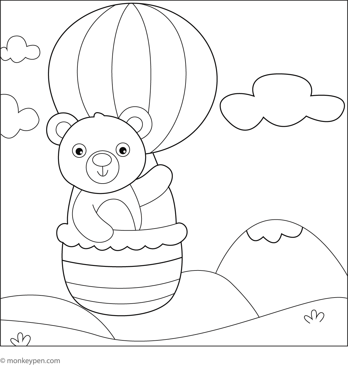 hot air balloon coloring book