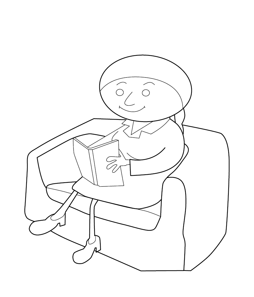 Action Words Coloring Page For Kids