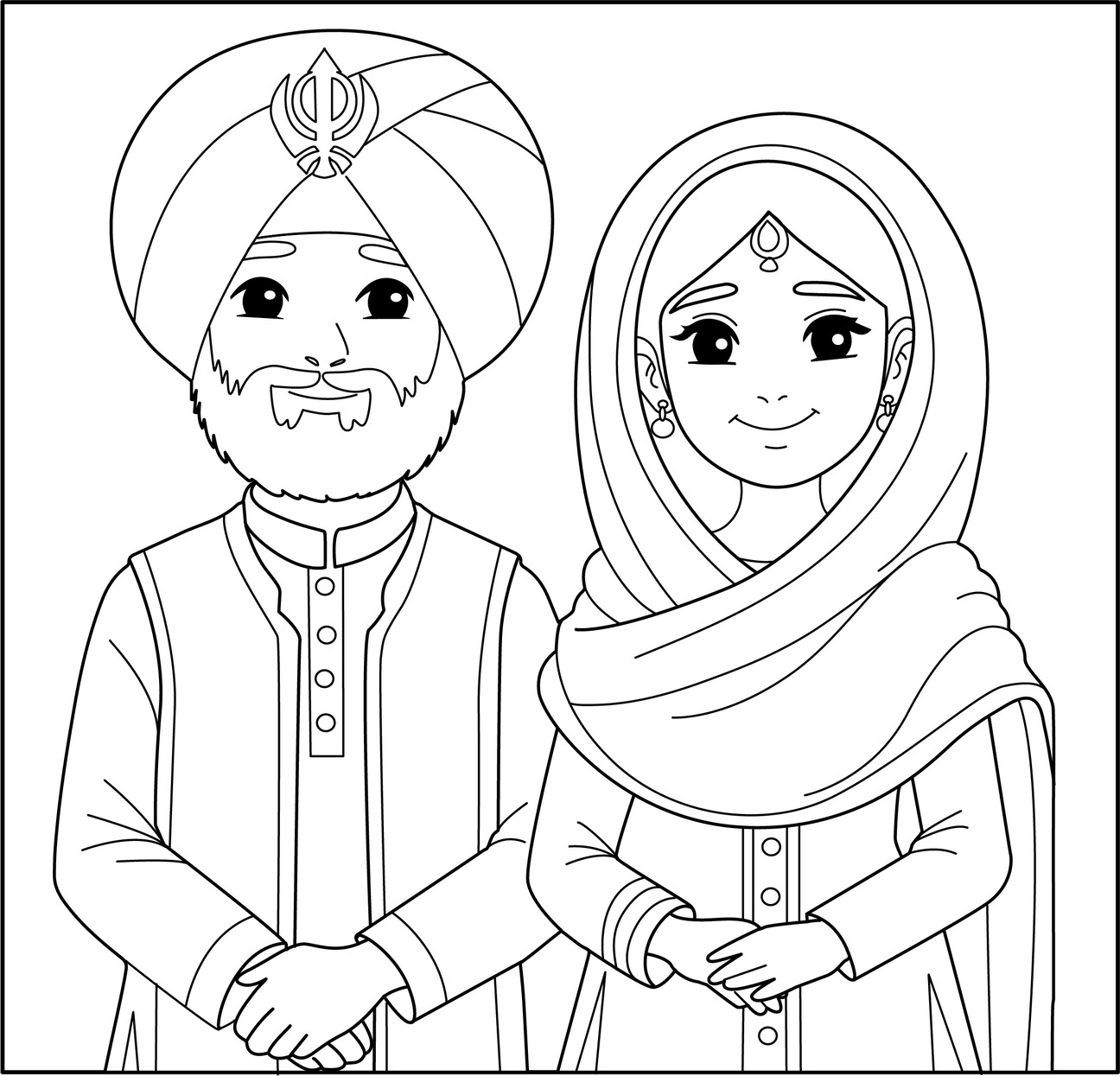 Printable Sikh Costume Coloring Page