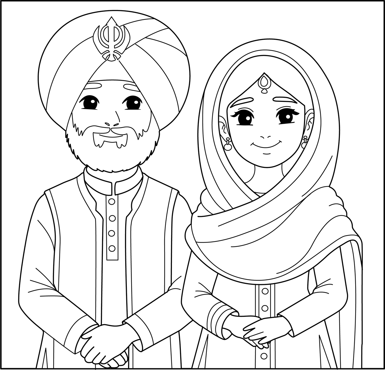 Printable Sikh Costume Coloring Page
