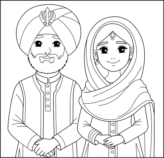 Printable Sikh Costume Coloring Page