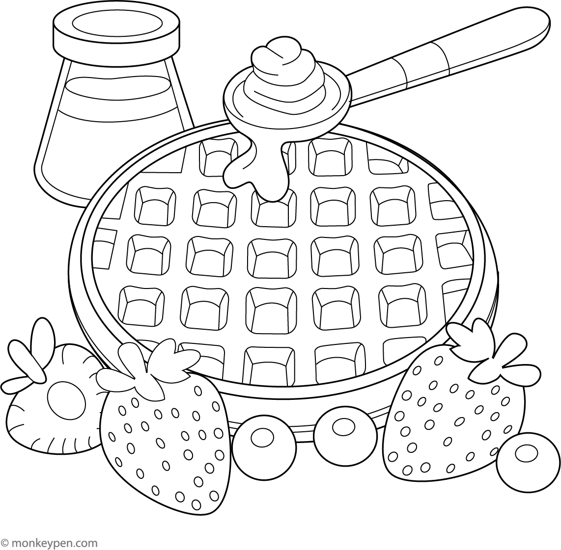 Waffle Coloring Page – Free Printable PDF for Kids