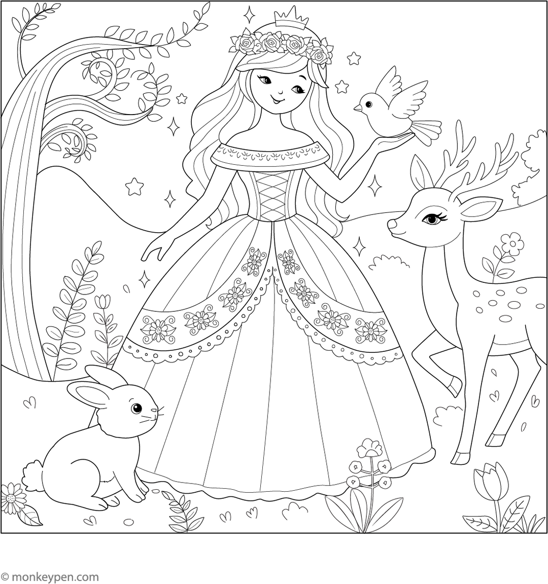 Princess Coloring Book | Magical Printable Pages for Kids
